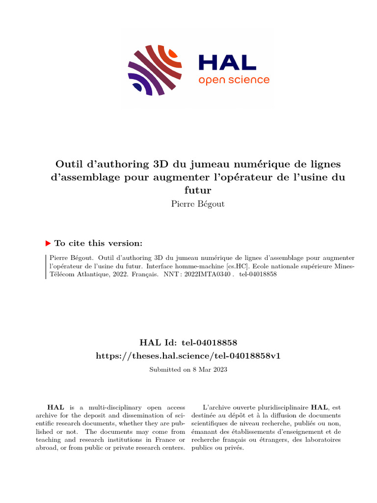 Outil 3D pour Jumeau Numérique en Industrie | PDF | Réalité augmentée ...