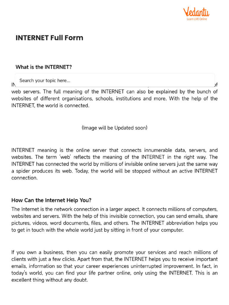 INTERNET Full Form | PDF