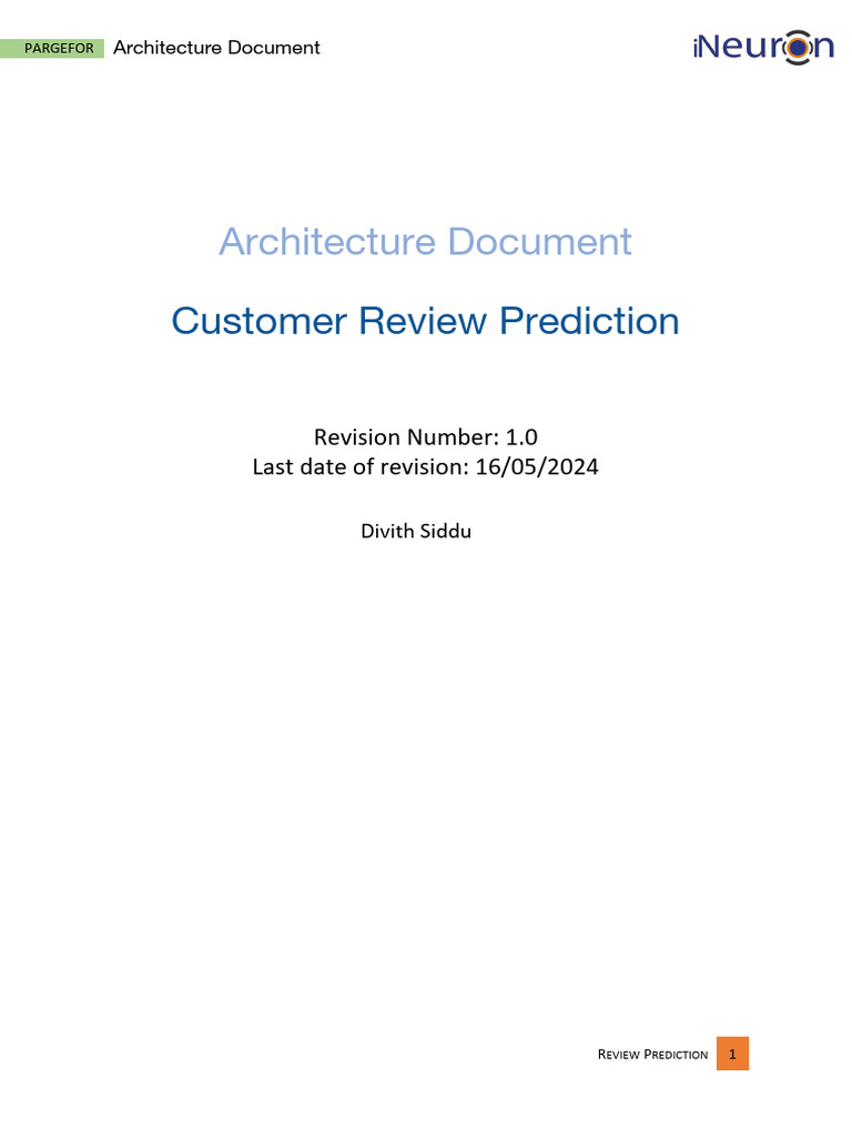 Architecture Document_reviewprediction | PDF | Receiver Operating Characteristic | Computing
