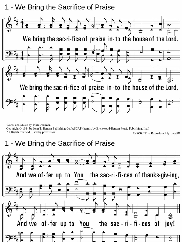 1 (G) - We Bring The Sacrifice of Praise | PDF | Art