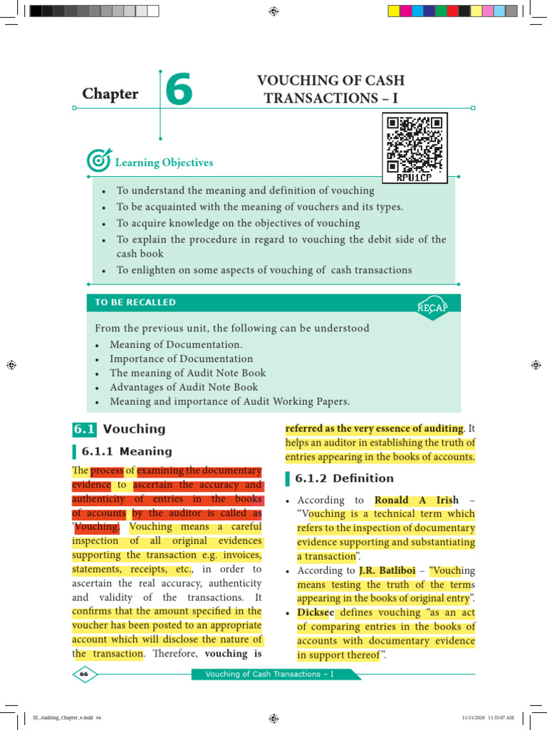 Vouching Cash Transactions Explained | PDF | Banks | Securities (Finance)