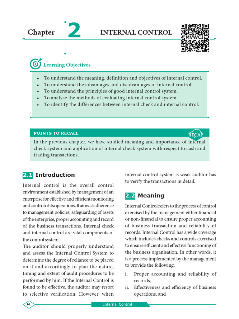 Internal Control | PDF | Internal Control | Audit