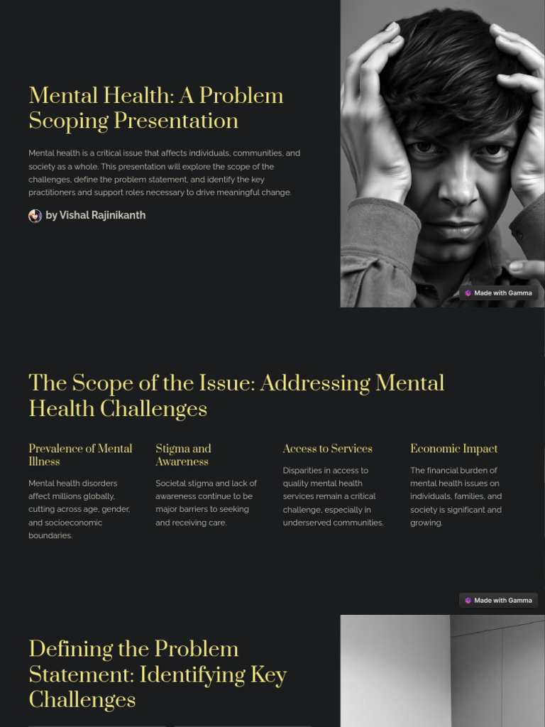 Mental Health A Problem Scoping Presentation | PDF | Mental Health | Mental Disorder