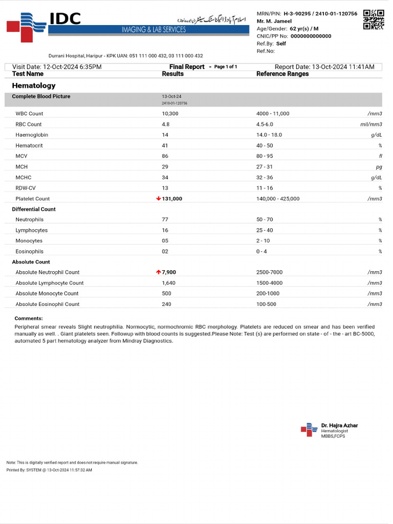 Patient Report PDF | PDF
