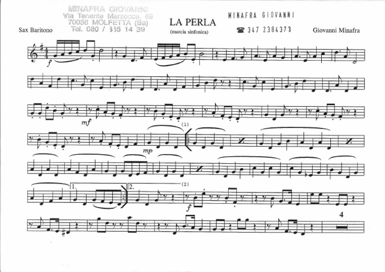 Sax Baritono (1) LA PERLA | PDF