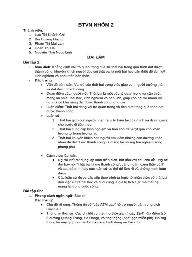 BTVN Nhóm 2 | PDF