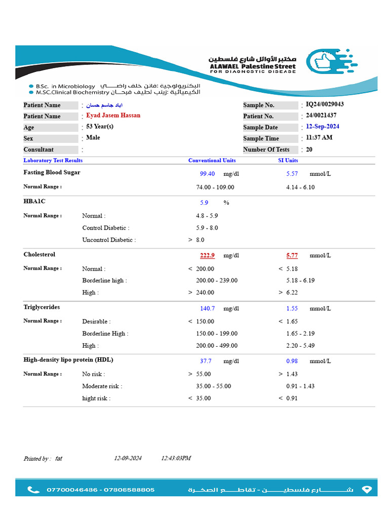 اياد جاسم حسان-29043 | PDF | Glycated Hemoglobin | Clinical Medicine
