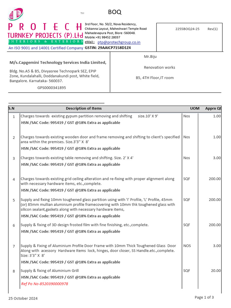 BOQ-2255BOQ24-25 | PDF | Building Engineering