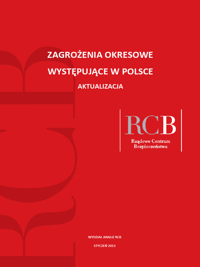 RCB Zagrozenia Okresowe W Polsce Aktualizacja | PDF