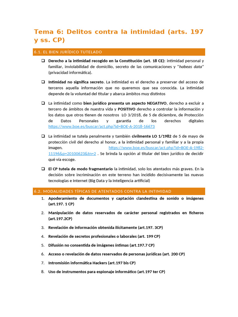 Delitos Contra La Intimidad | PDF | Justicia | Crimen y violencia