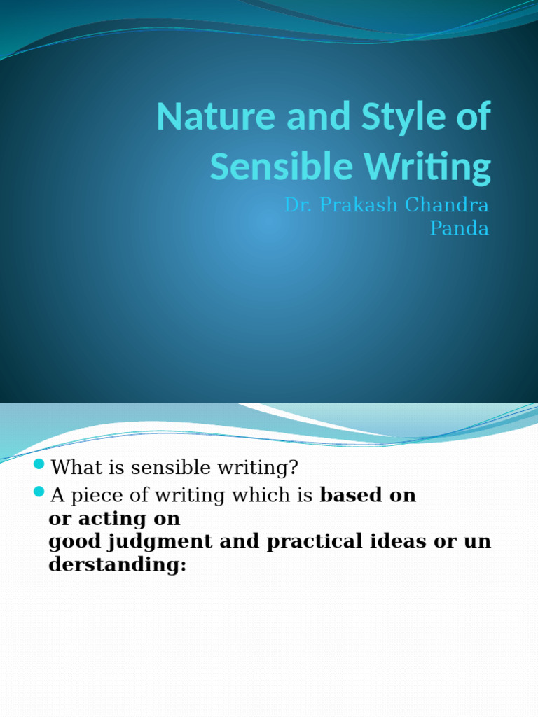 Nature and Style of Sensible Writing | PDF | Human Communication ...