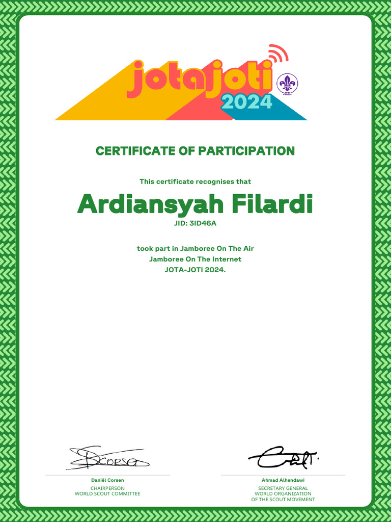 Jota Joti Certificate | PDF