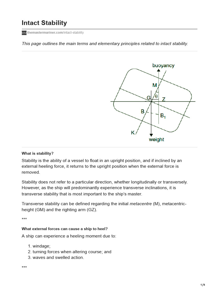 Intact Stability | PDF | Classical Mechanics | Applied And ...