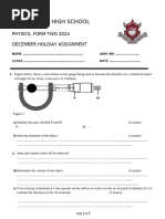 Physics - Physics Form 2 - Zeraki Achievers 5.0 - Question Paper | PDF ...