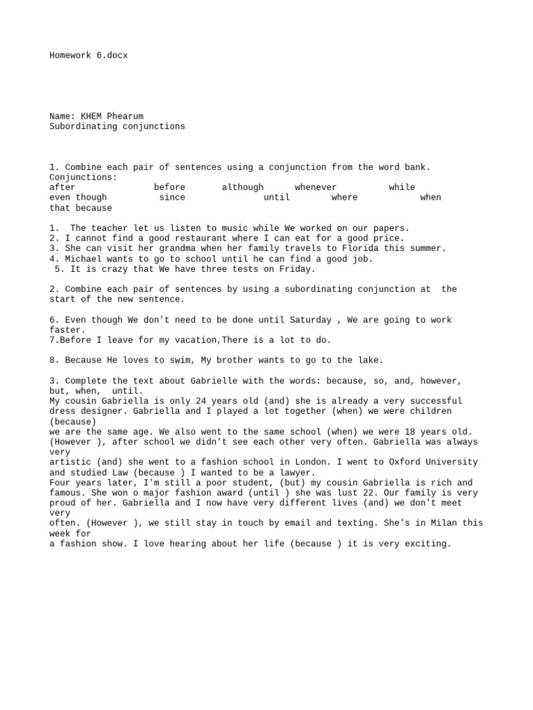Homework Pdf