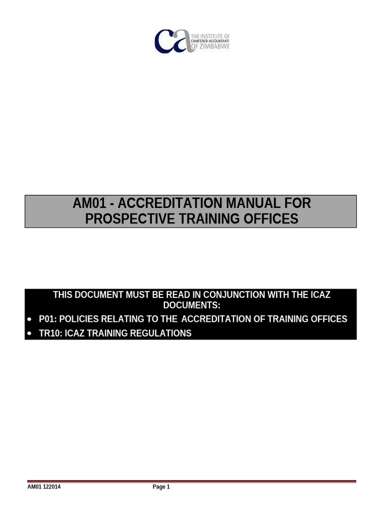 AM01 Accreditation Manual | PDF | Employment | Regulatory Compliance