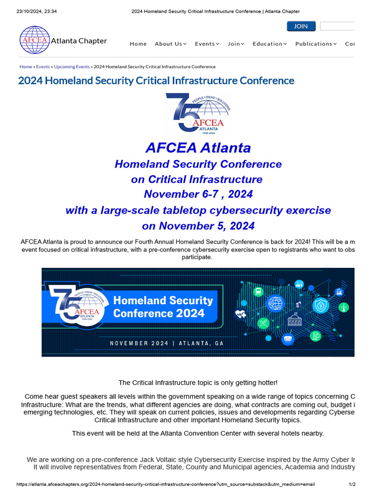 2024 Homeland Security Critical Infrastructure Conference _ Atlanta ... 2024 Homeland Security Critical Infrastructure Conference _ Atlanta ...