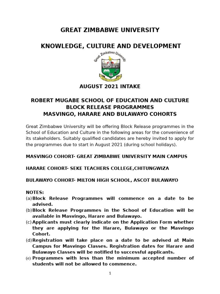 August 2021 Education Advert Cohorts | PDF | Academic Degree | Bachelor's Degree