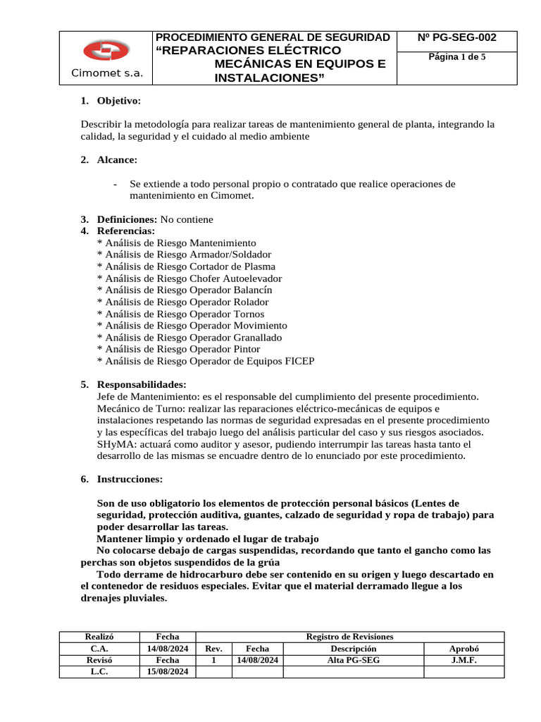 PG-SEG-002 Mantenimiento | PDF | Residuos | Radiación