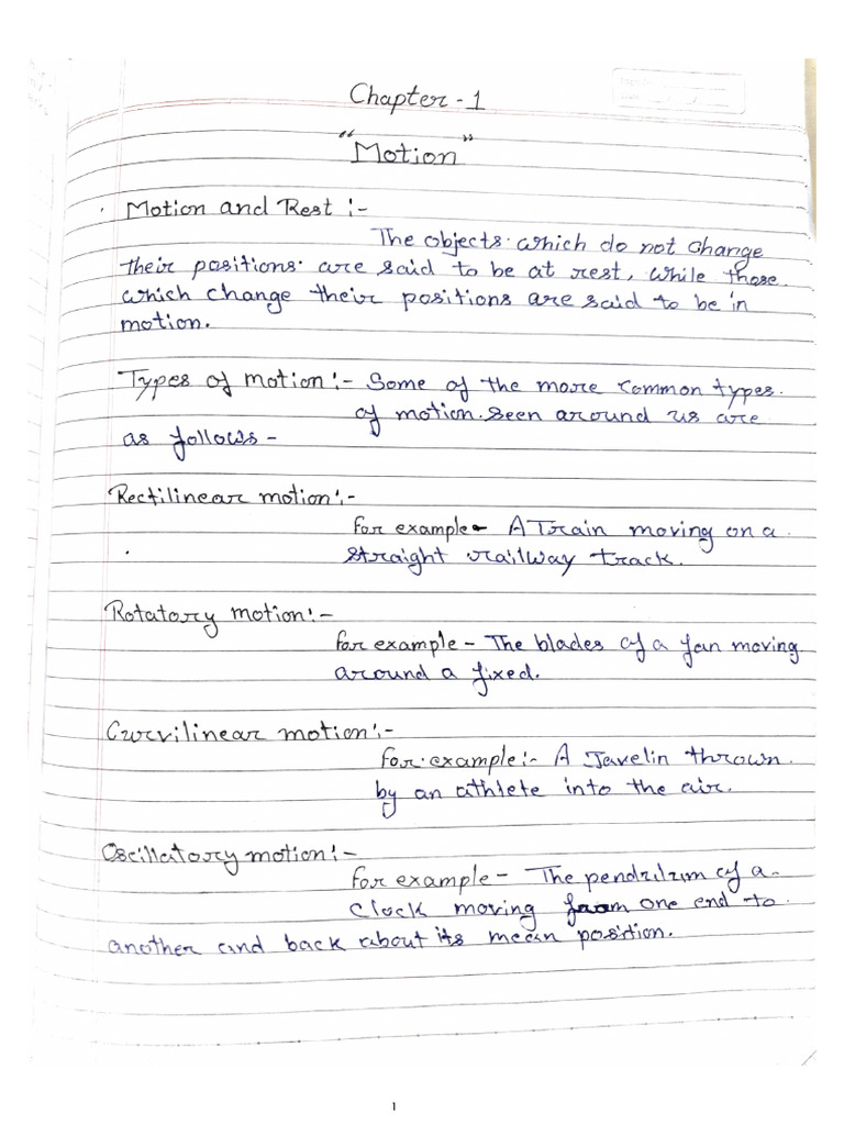 Class 9 Physics (Force and Laws of Motion) Notes | PDF