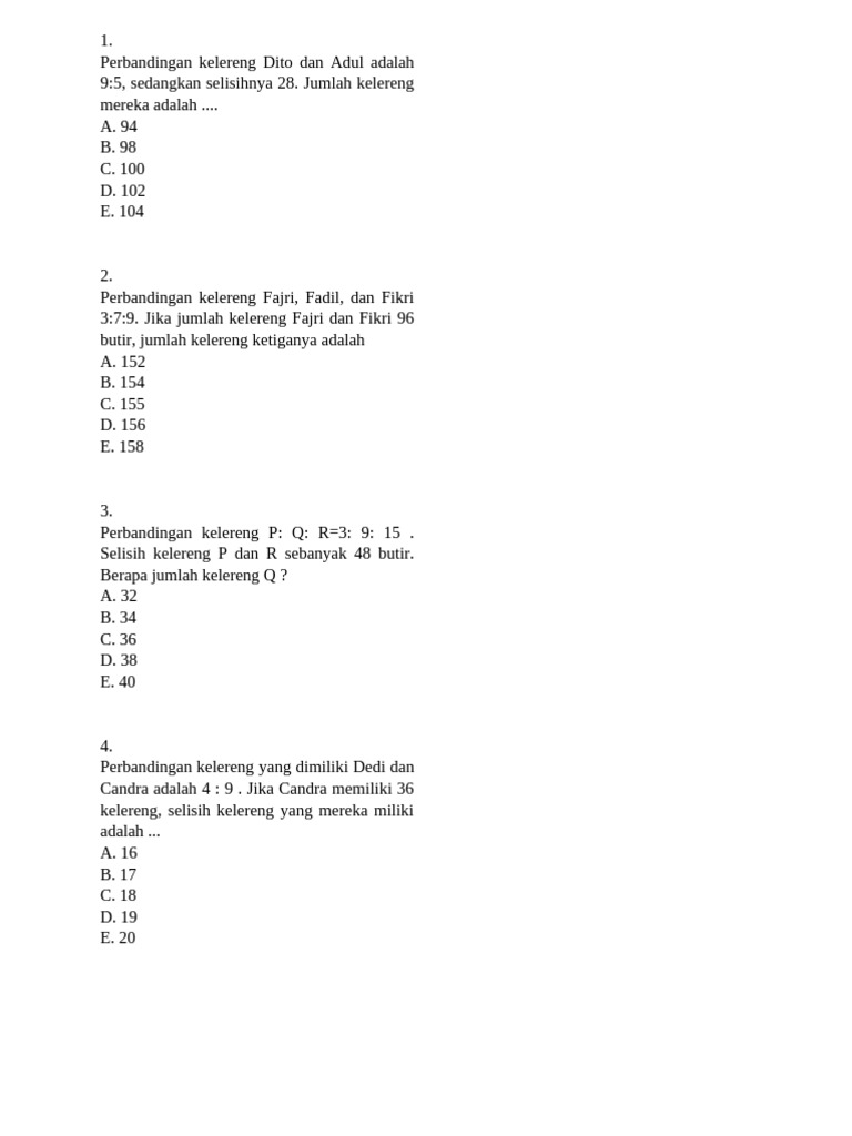 Perbandingan Umur | PDF