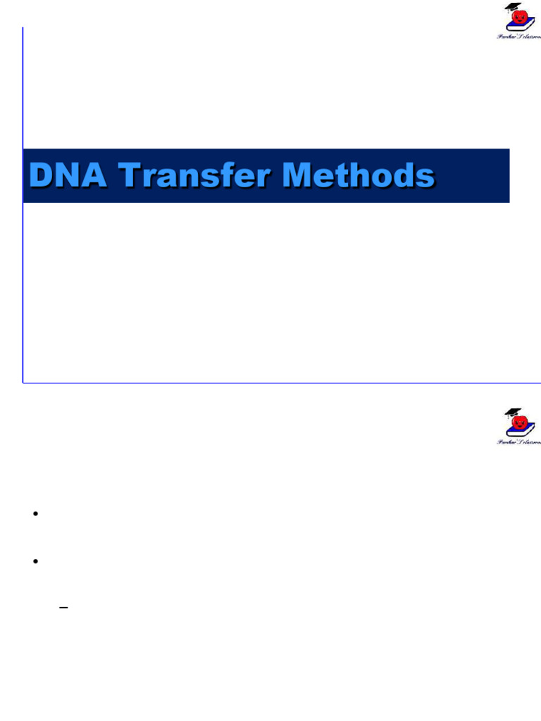 Gene Transfer Methods - DKP | PDF | Transformation (Genetics ...