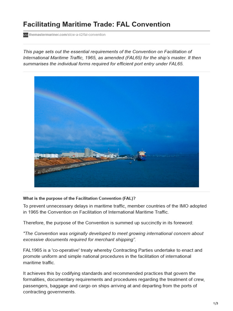 FAL Convention: Key Forms & Benefits | PDF | Technology & Engineering