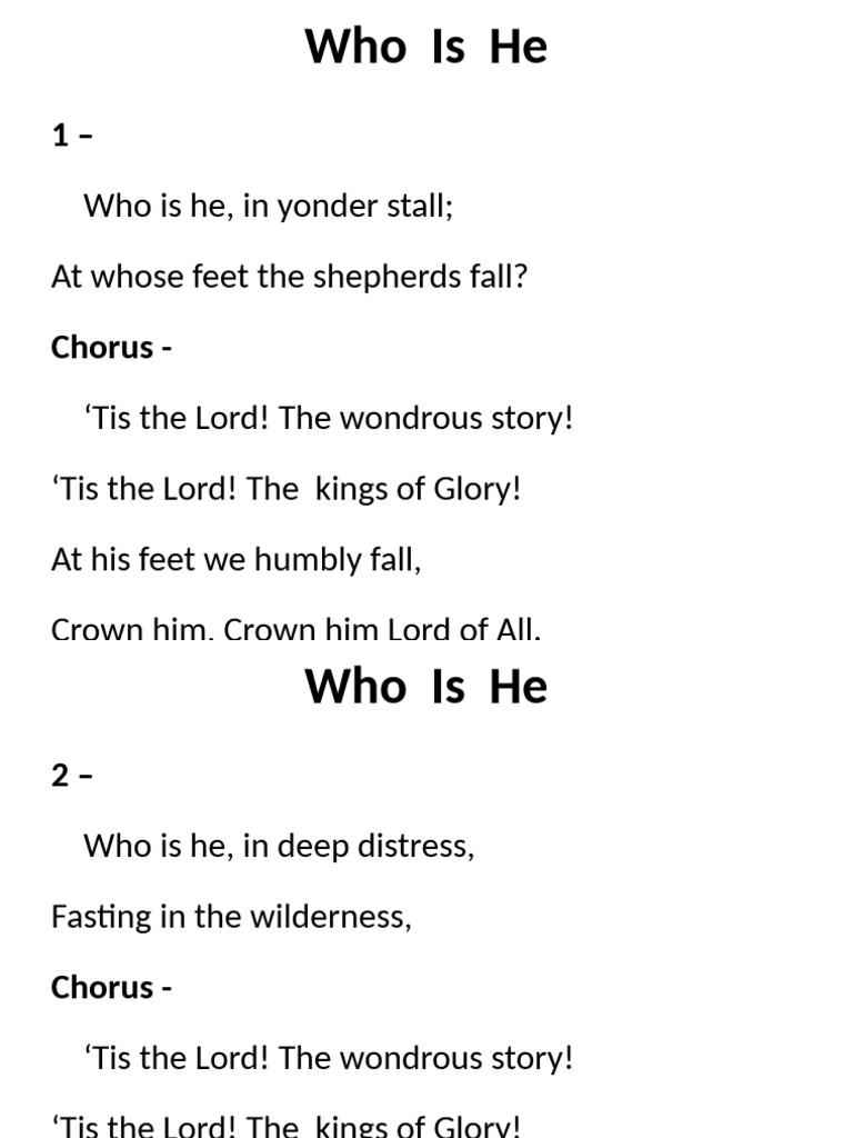 1(t). Who Is He - Copy | PDF