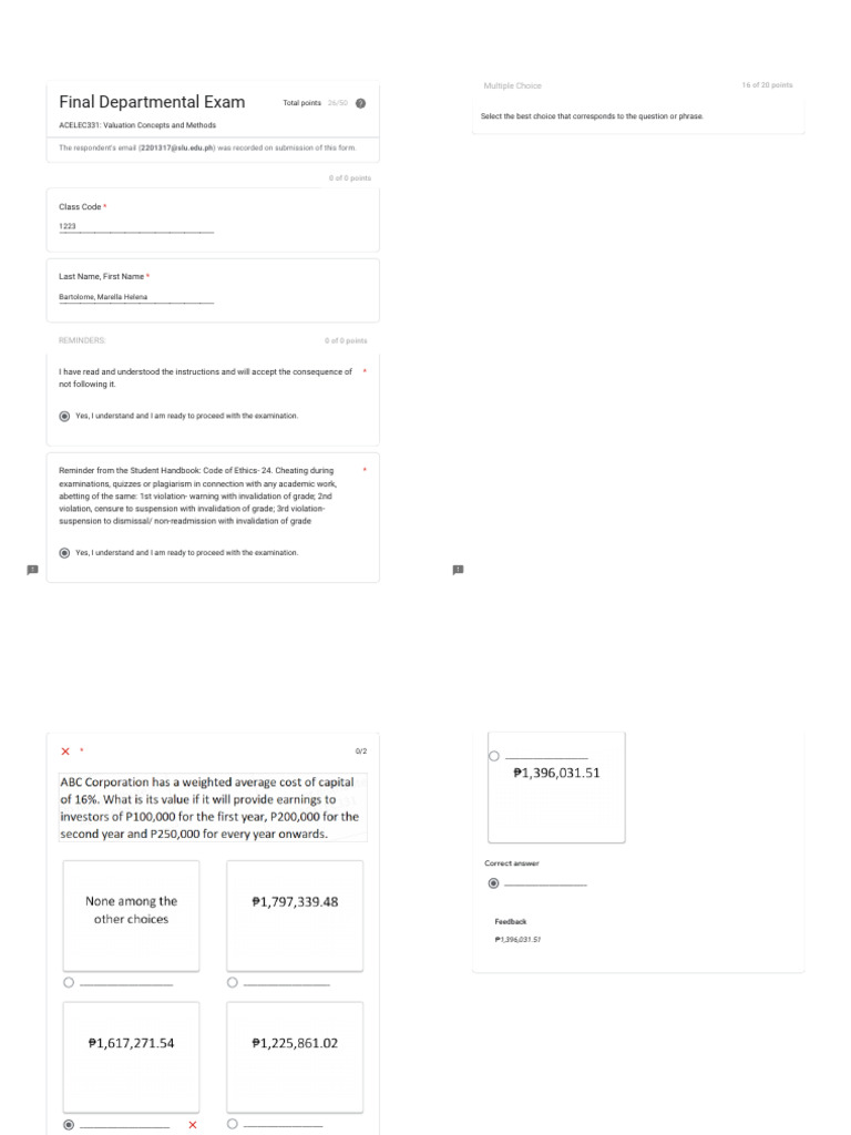 Final Departmental Exam | PDF