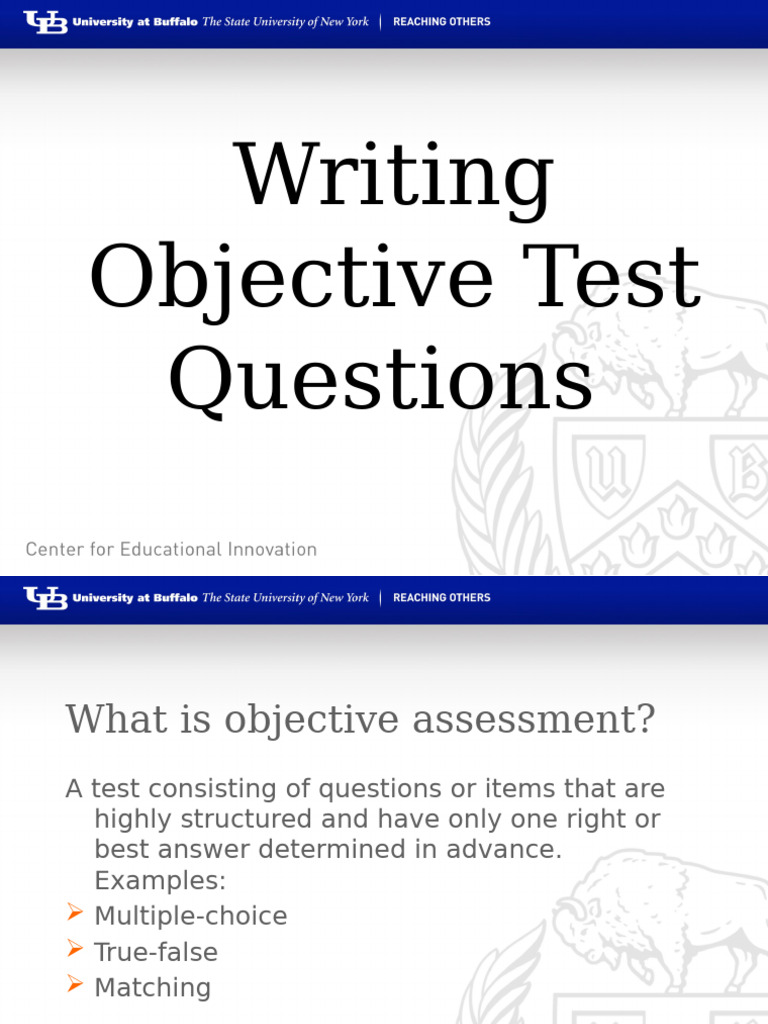 Guidelines for Writing Objective Tests | PDF | Multiple Choice | Cognition