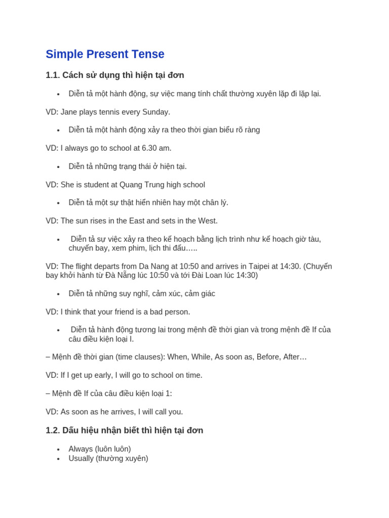 The Present Simple Tense | PDF