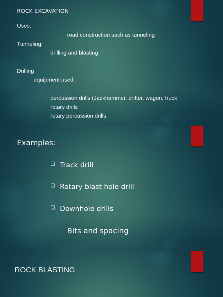 rock blasting | PDF | Coal Mining | Drilling