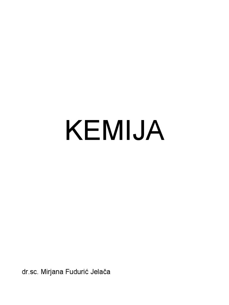 Kemija Priprema Za 1 Kolokvij Skripta | PDF