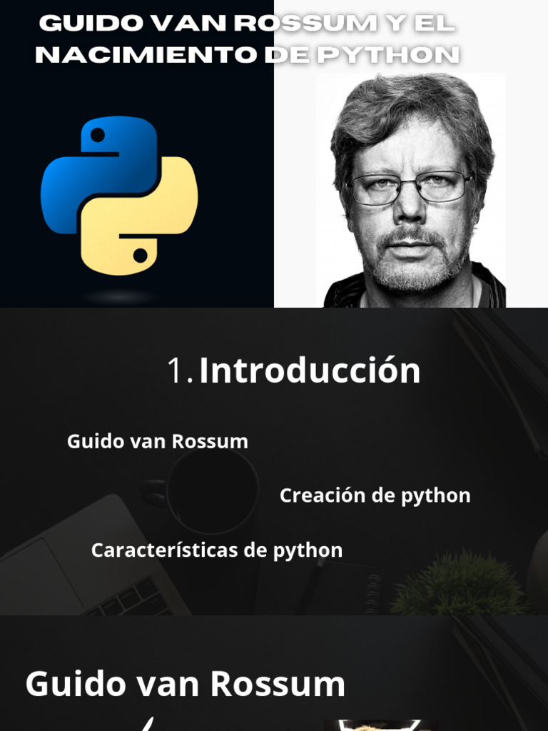 Guido Van Rossum y El Nacimiento de Python.pdf | PDF | Python (lenguaje de programación) | Software