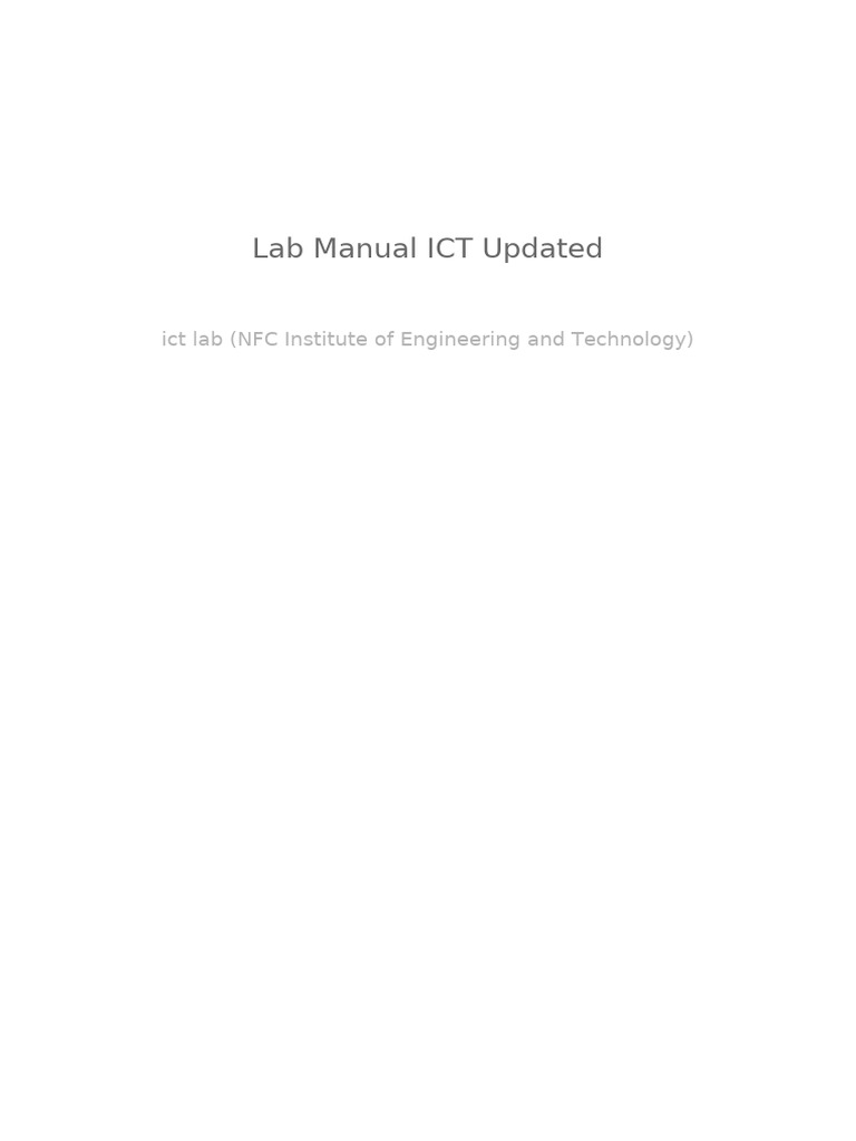 ICT Lab Manuual - Bharia University | PDF | Microsoft Word | Window ...