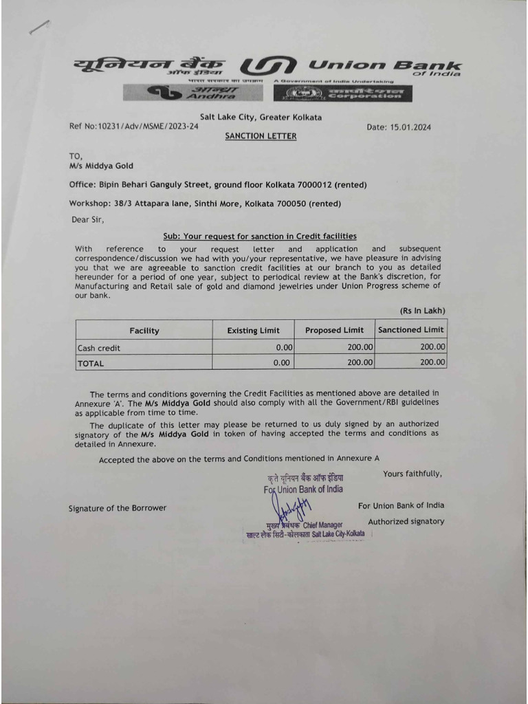 UBI Santation Letter | PDF