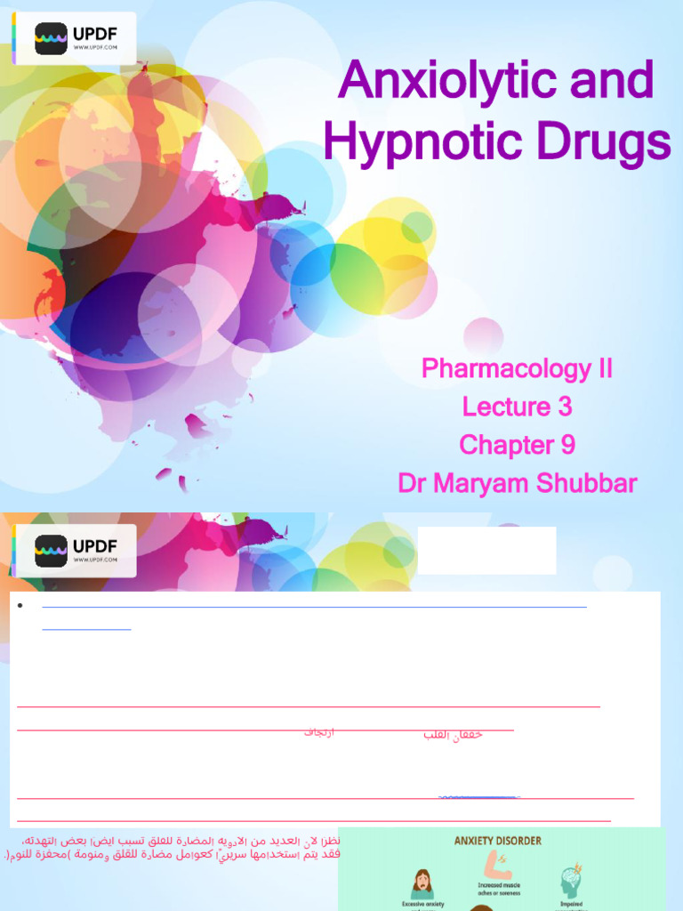 Pharmacology II Lecture 3 Anxiolytic | PDF | Benzodiazepine | Drugs ... Pharmacology II Lecture 3 Anxiolytic | PDF | Benzodiazepine | Drugs ...