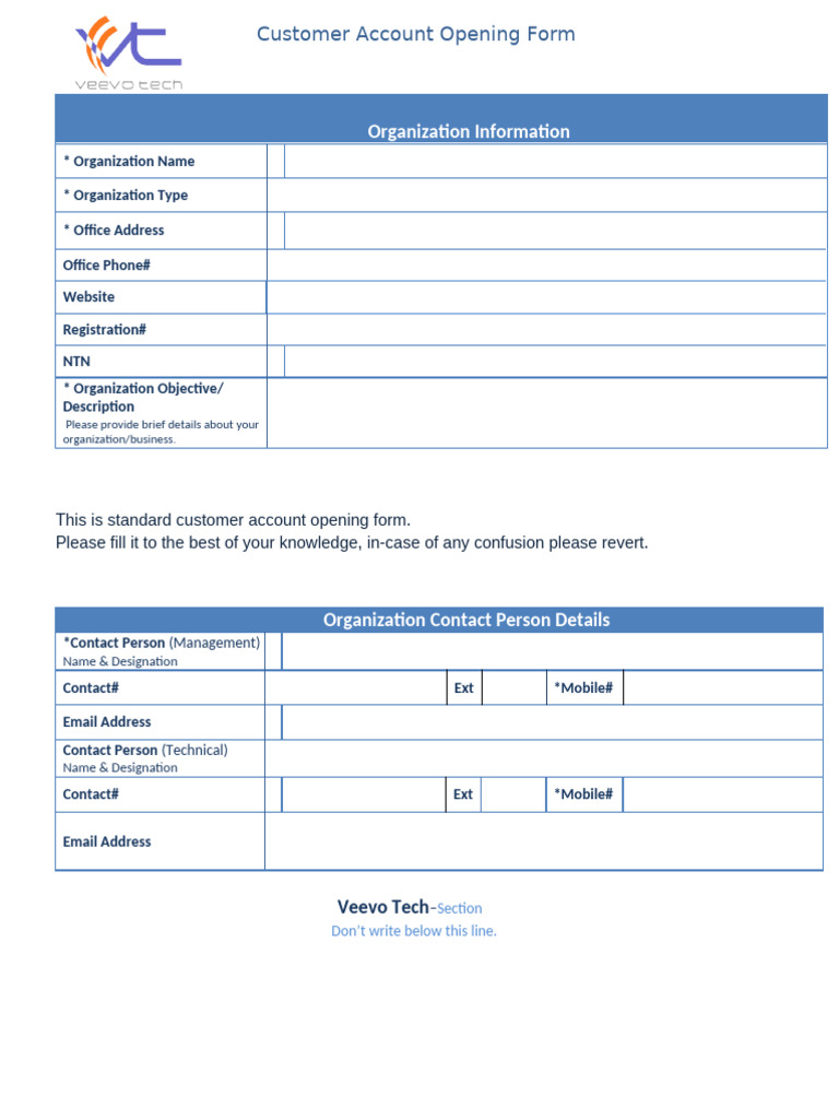 Customer Account Opening Form | PDF