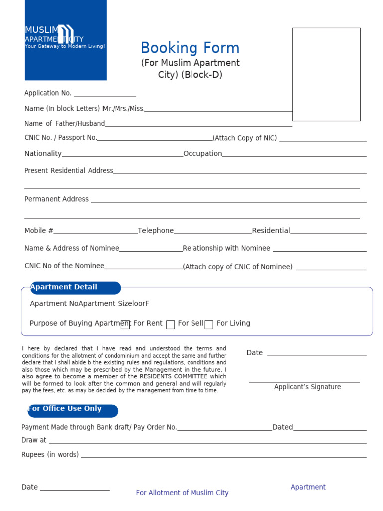 Booking Form | PDF