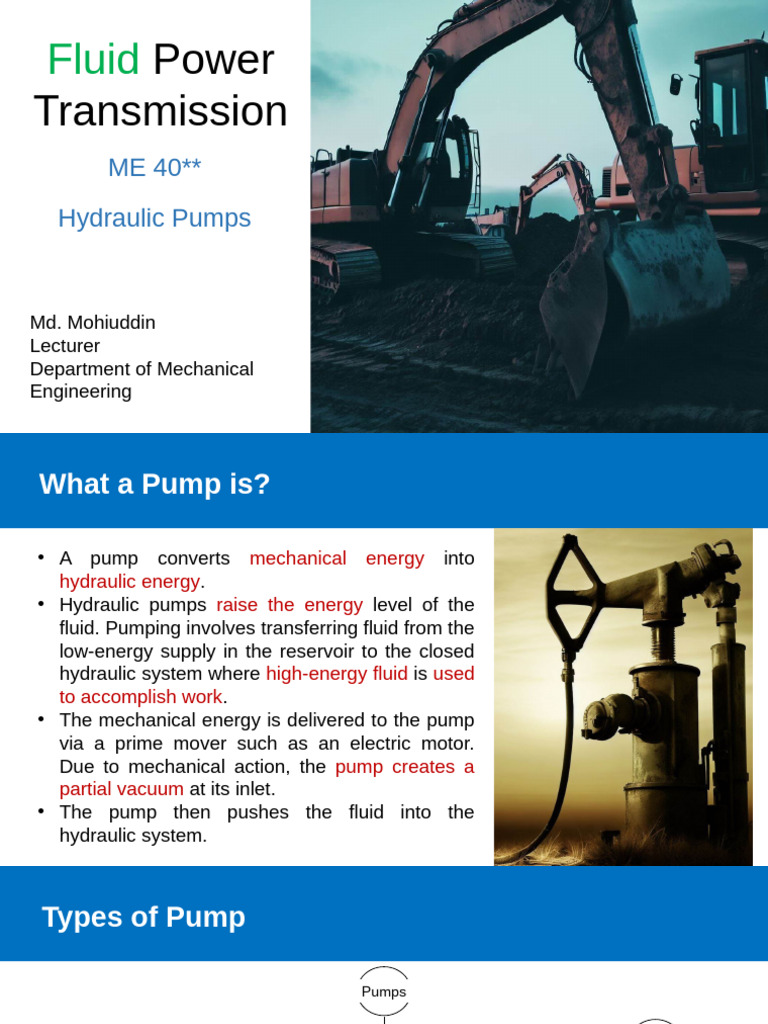 1 Lecture On Pumps Pdf Pump Gear