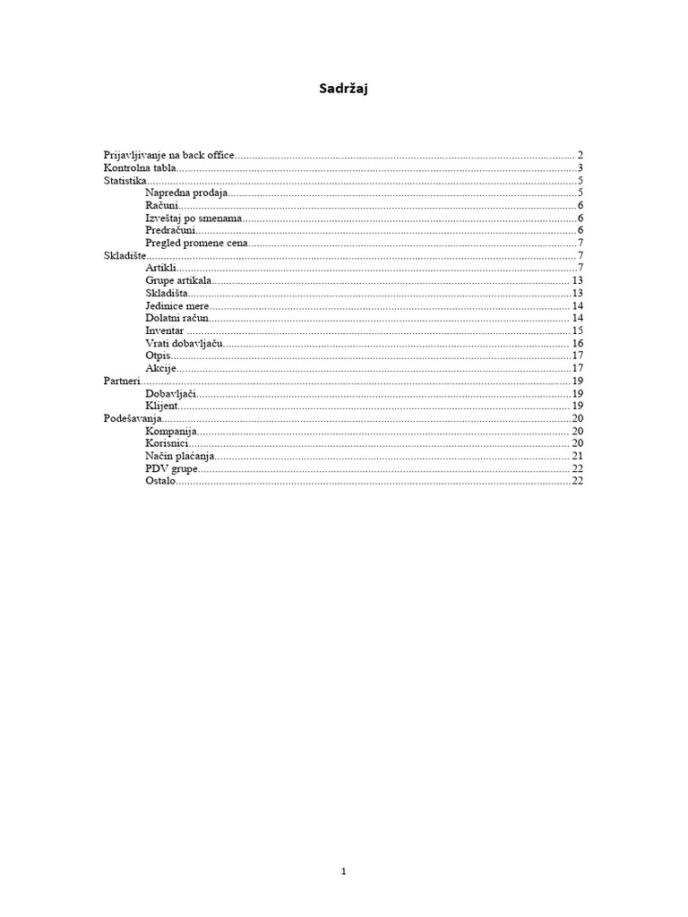 GALEB BackOffice Uputstvo | PDF