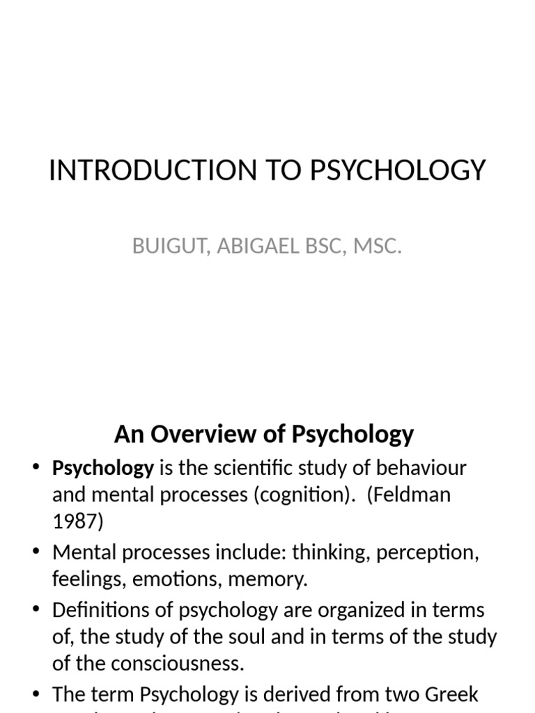 Introduction To Psychology | PDF | Psychology | Psychoanalysis