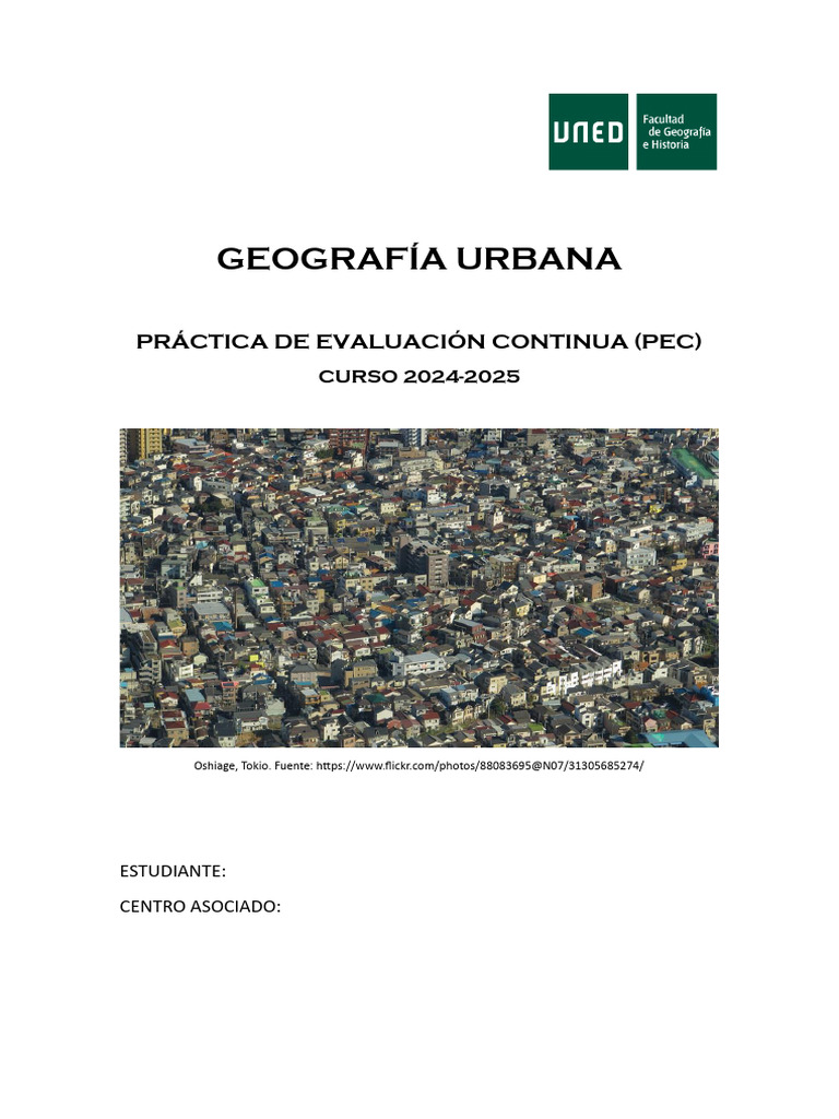 PEC Geografía Urbana 2024-2025 | PDF | Aprendizaje