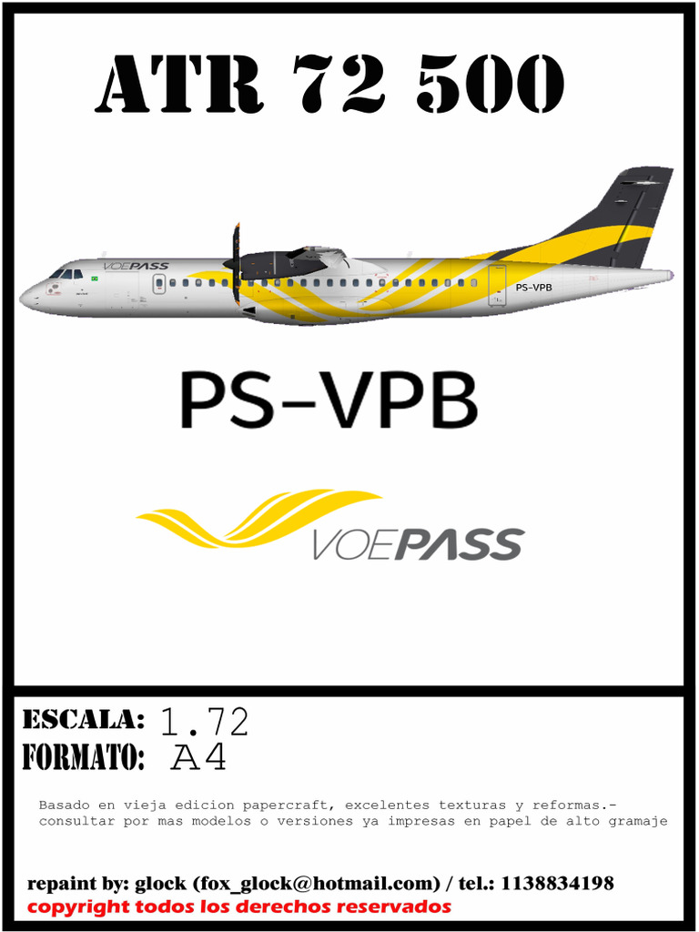 Atr 72-500 Voepass 1.72 Matricula PS-VPB | PDF