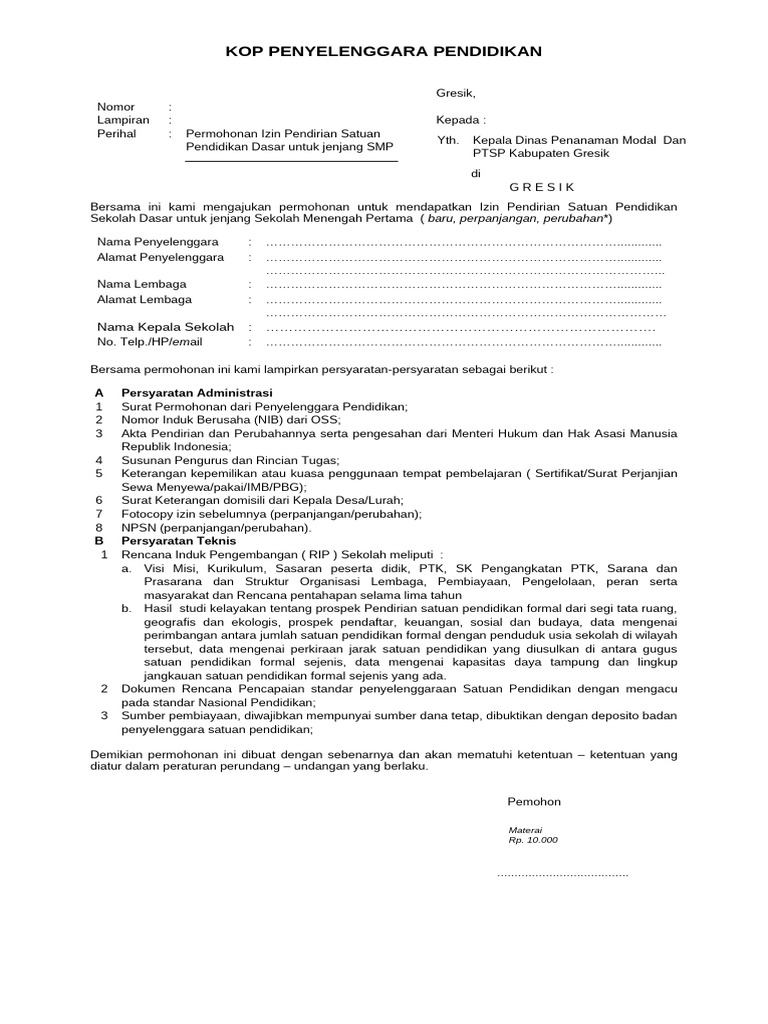 Formulir SMP | PDF | Pengelolaan Keuangan & Uang | Hukum