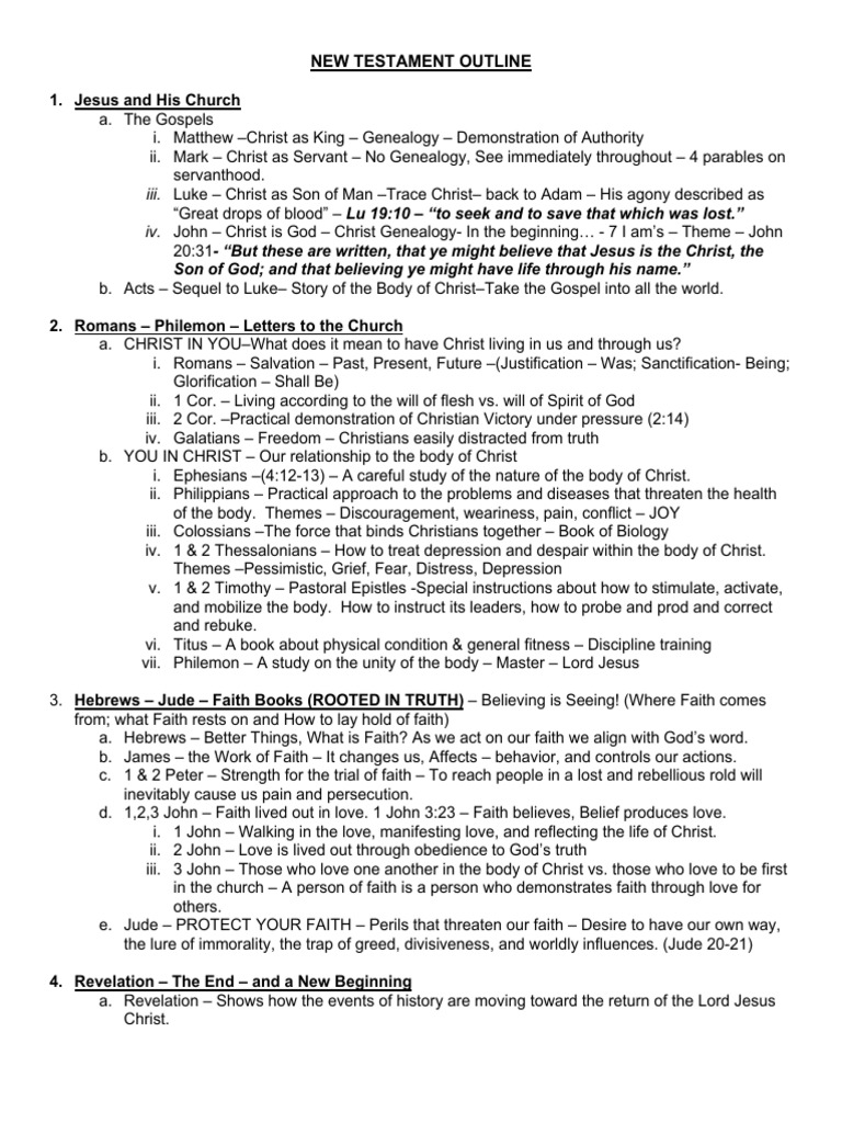 NEW_TESTAMENT_OUTLINE_33_ | PDF | Jesus | Faith