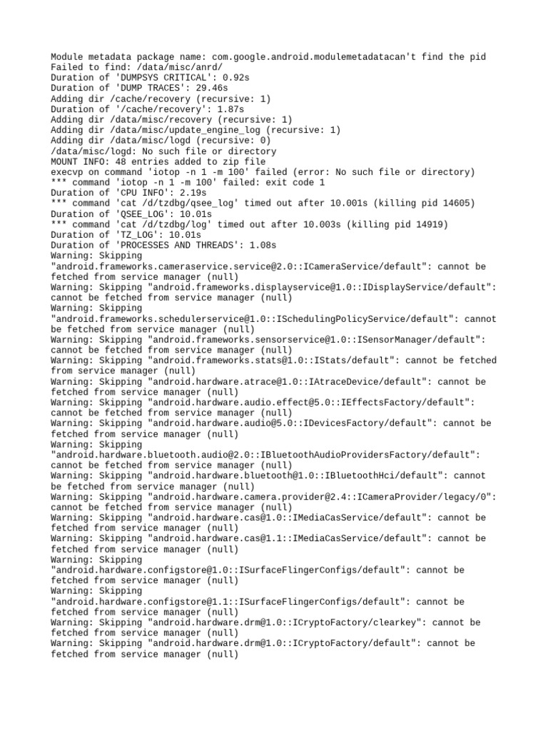 Bugreport Pine QKQ1.191014.001 2023 01 21 03 51 22 Dumpstate - Log 14171 | PDF | Computing ...