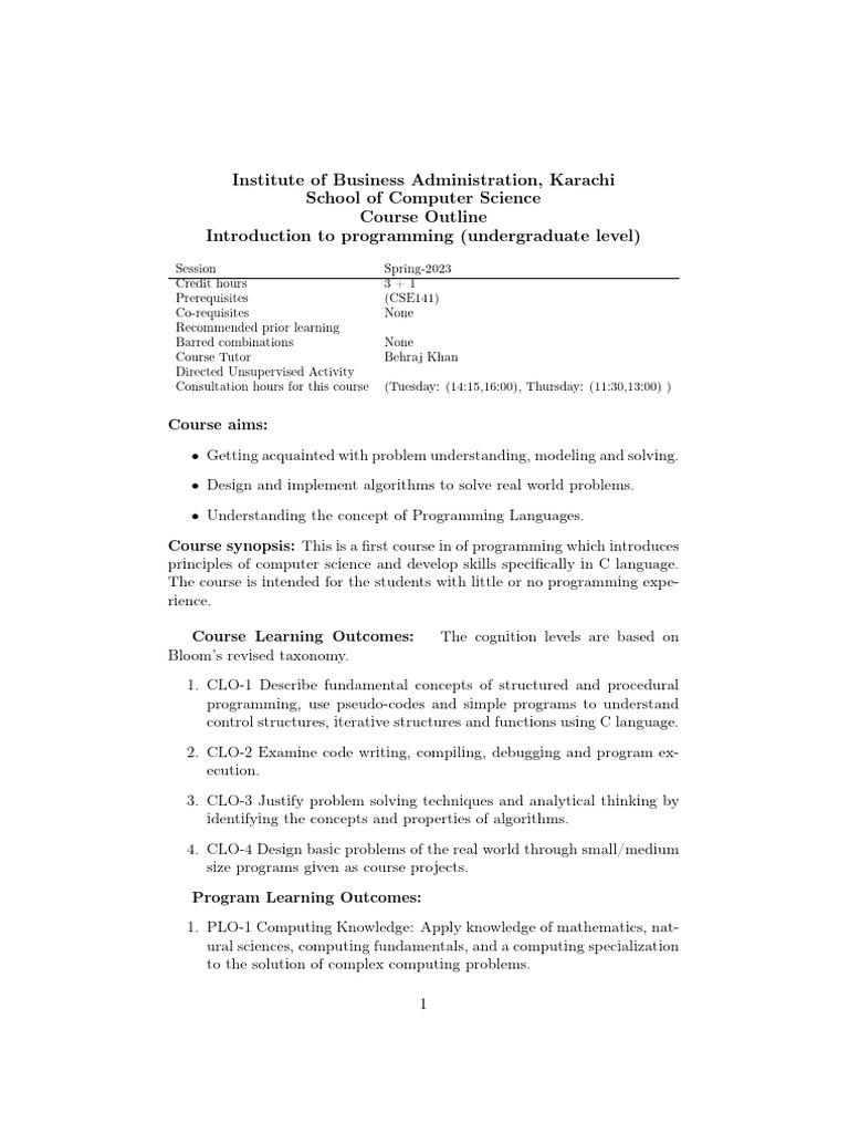 CSE141_outline | PDF | Computer Programming | Control Flow
