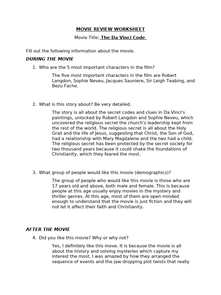 Movie | PDF | Games & Activities | Social Science