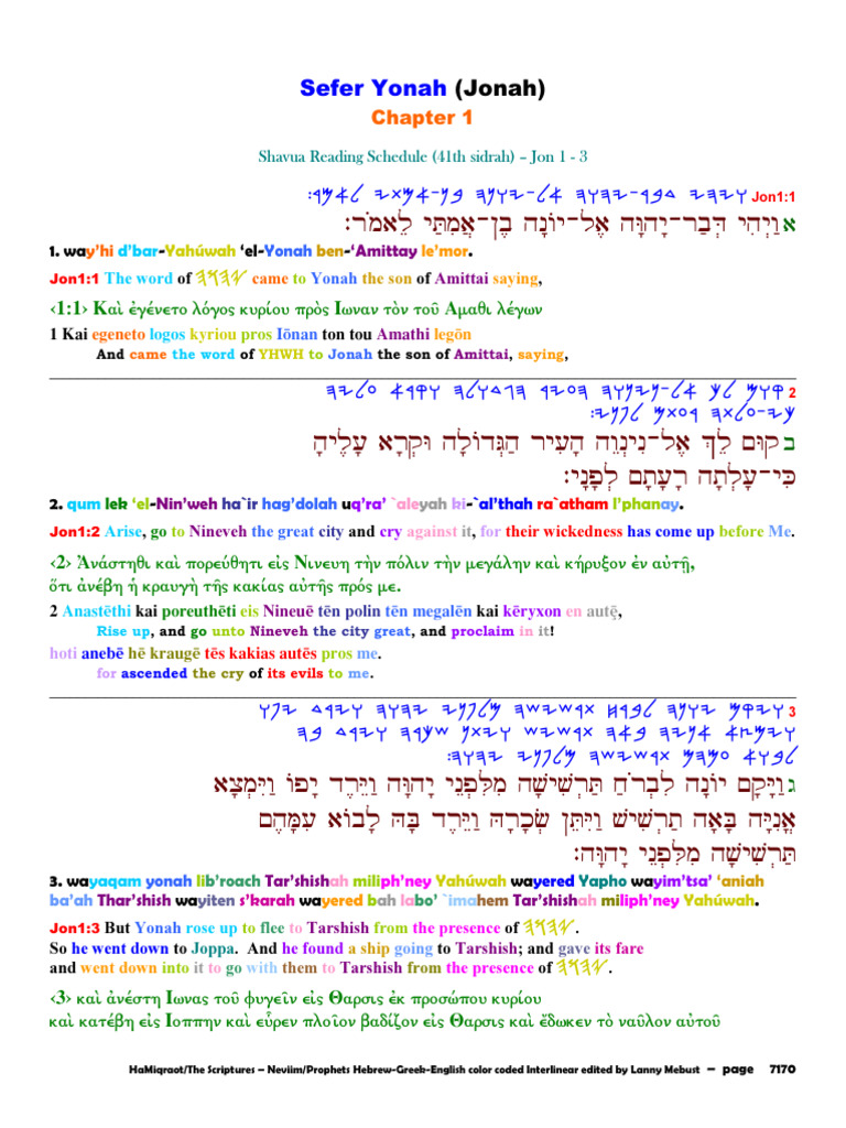 Interlinear_Jonah | PDF | Bible Content
